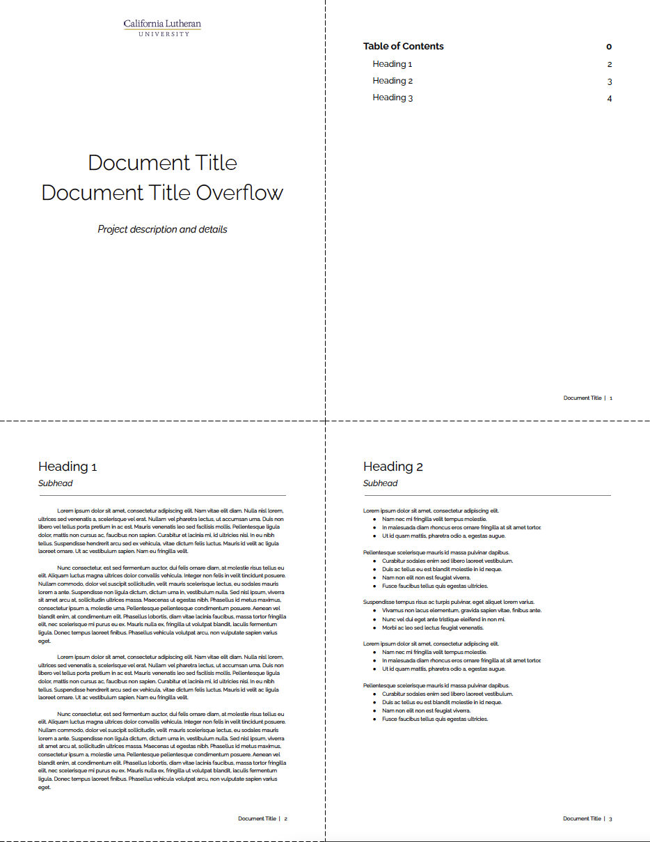 Document Templates | Cal Lutheran Brand
